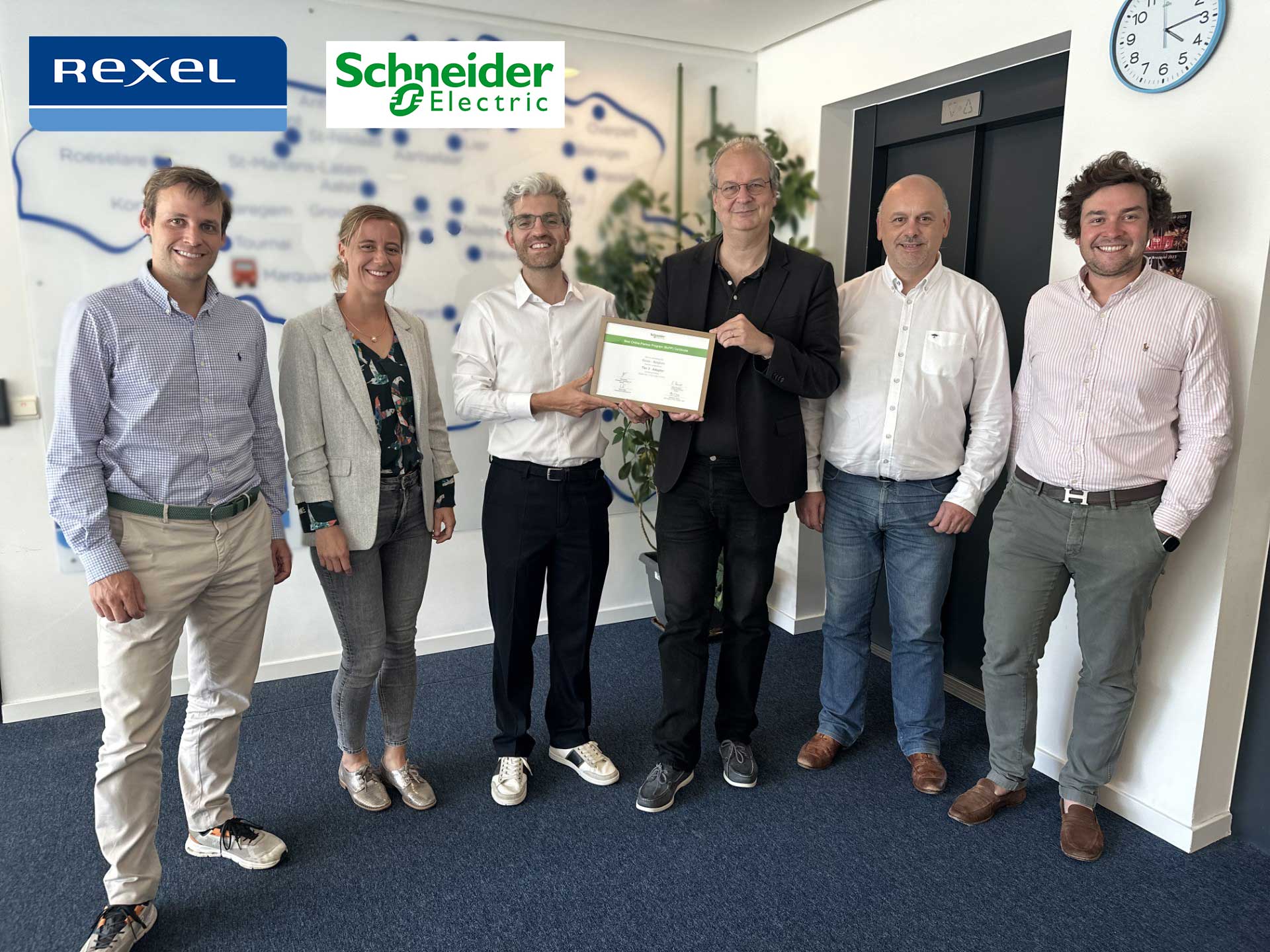Rexel a reçu le certificat BOPP de Schneider Electric - Rexel Belgium